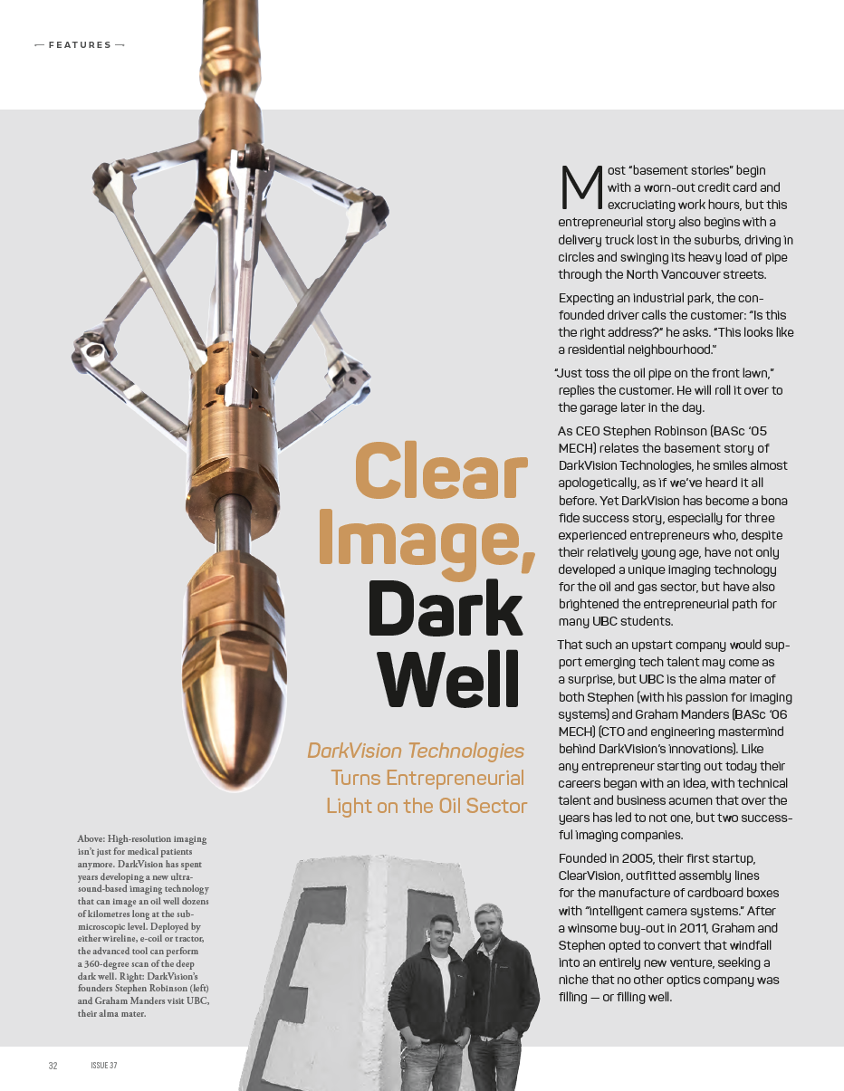 Co-Founders Featured in UBC's Ingenuity Magazine | Media | DarkVision